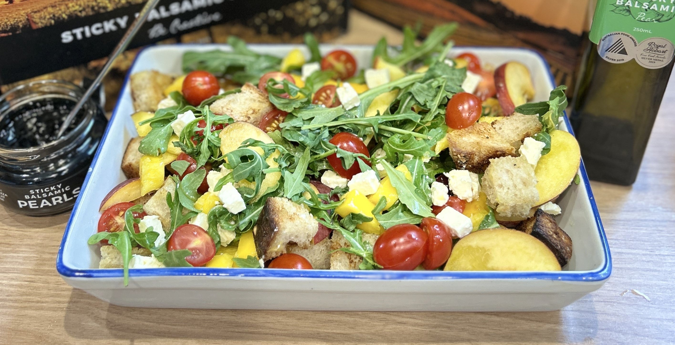 Panzanella with Mango & Peach: A Refreshing Summer Salad – Sticky Balsamic